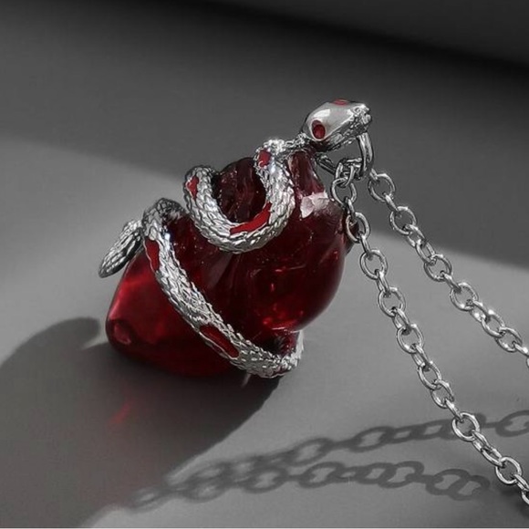 Accessories | Serpent Wrapped Heart Metallic Snake Anatomy Cardiac ...